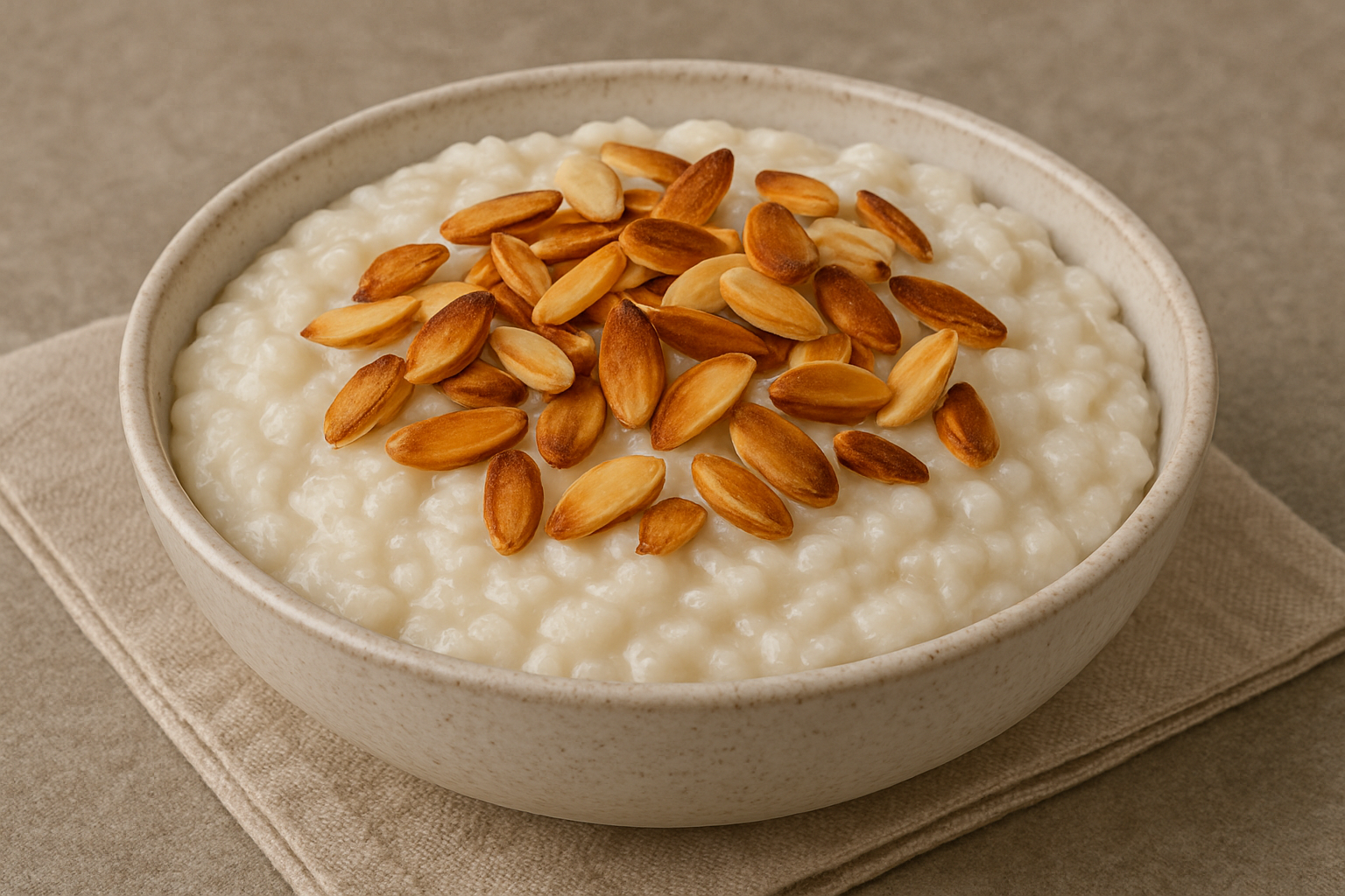 Rice Pudding with Toasted Almonds | Foods Around The World